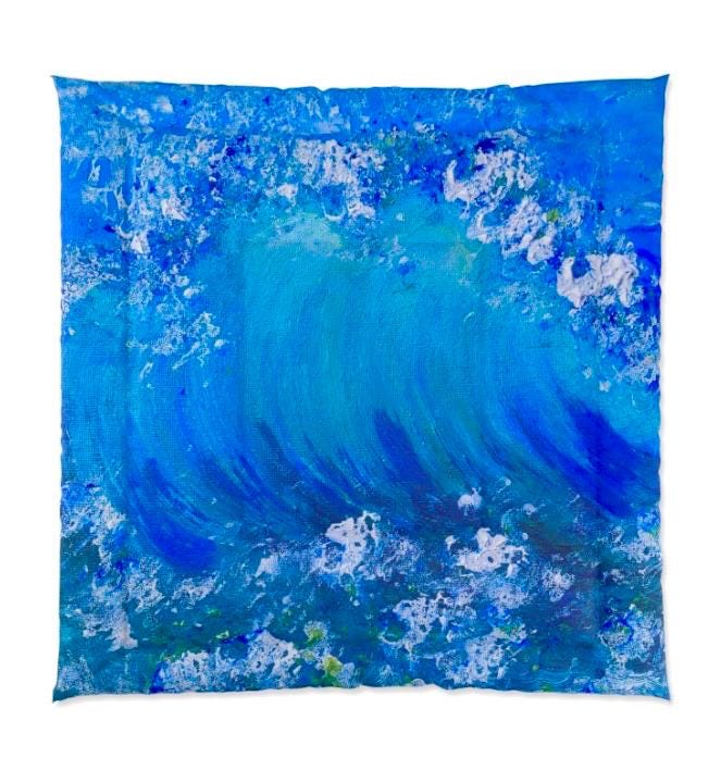 Comforter Sea Blue Sea Ocean Wave Coast Beach Bedding Comforter - Etsy