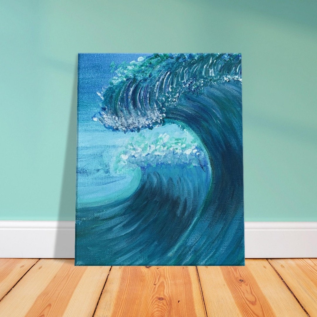 Portrait Wave Canvas Sea Ocean Waves Painting Print by SLX Original Art ...