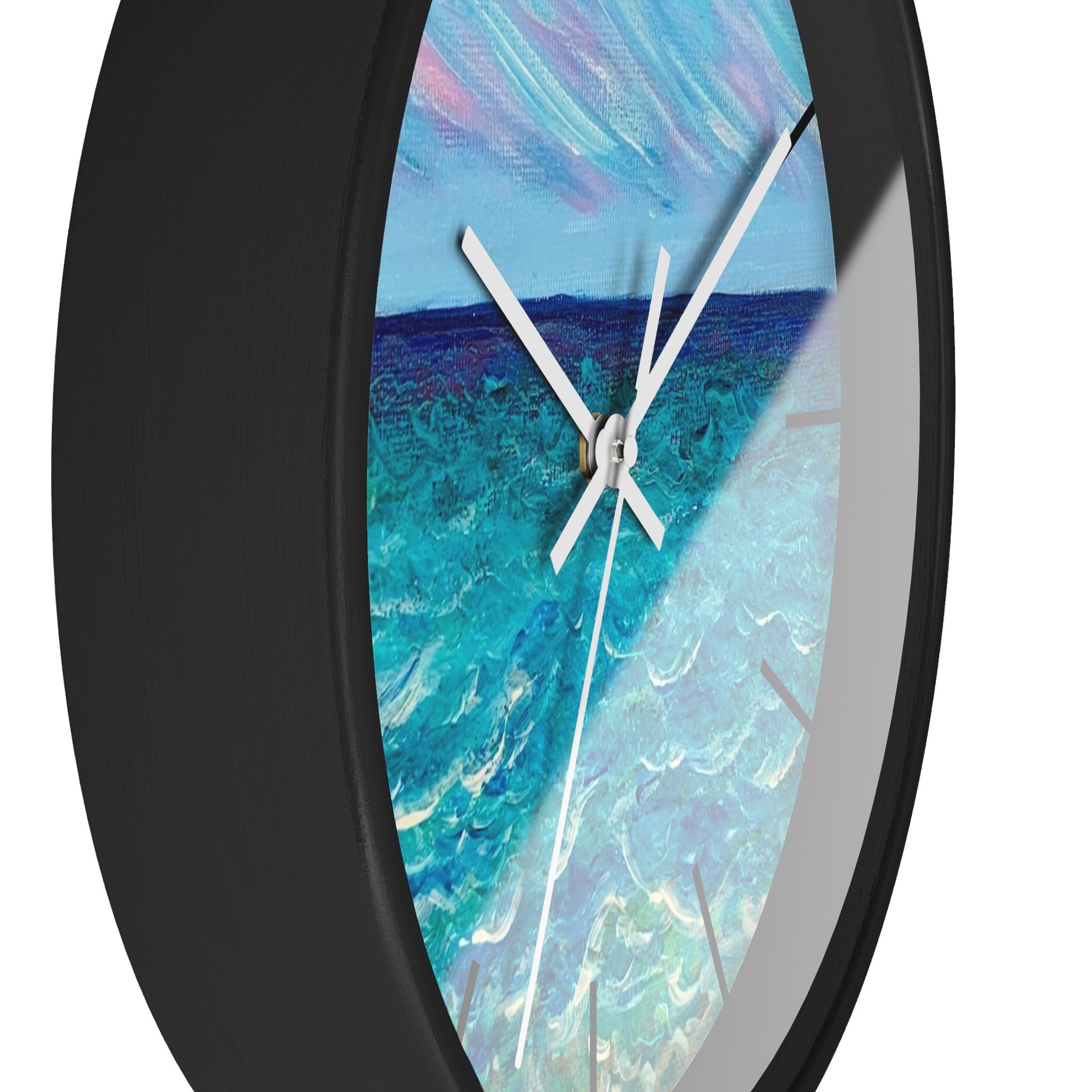 Pink Blue Clouds Clock Sky Fluffy Clouds Sea Ocean Coastal - Etsy