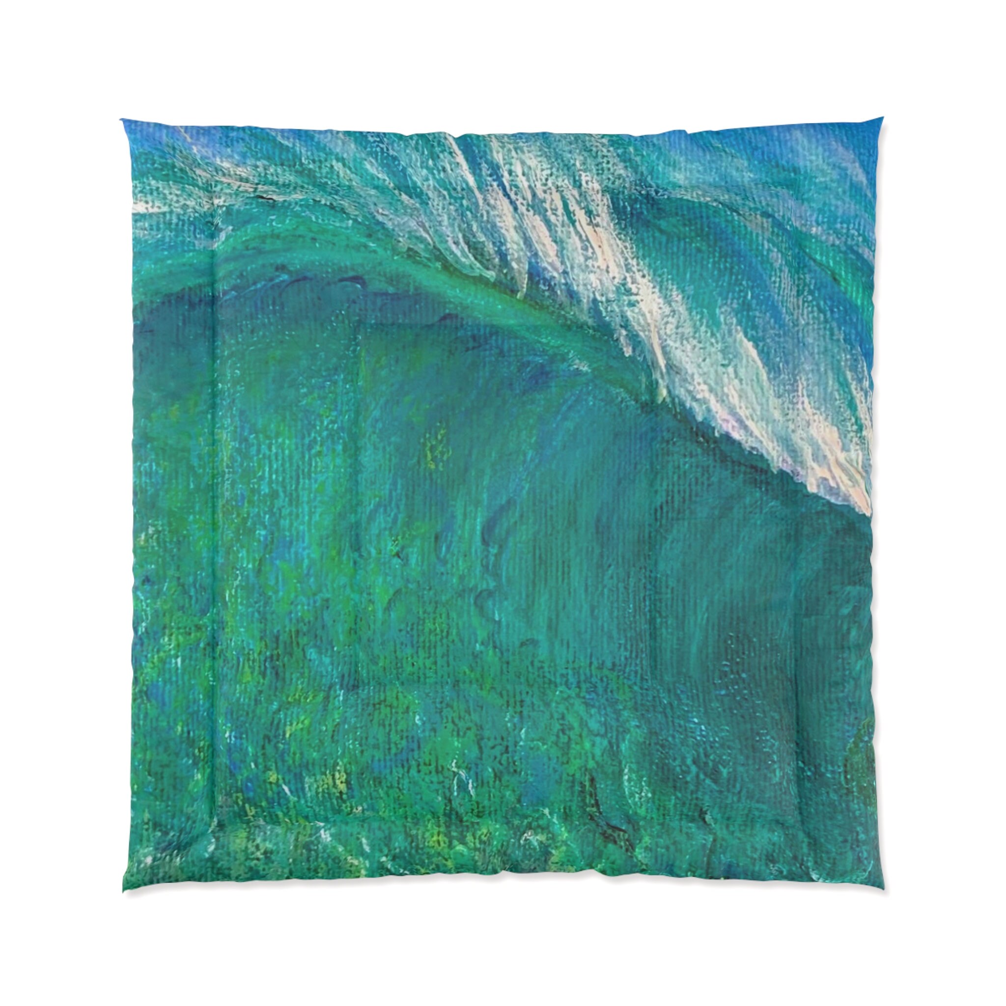 Comforter Aqua Wave Blue Sea Ocean Wave Coast Beach Bedding Comforter ...