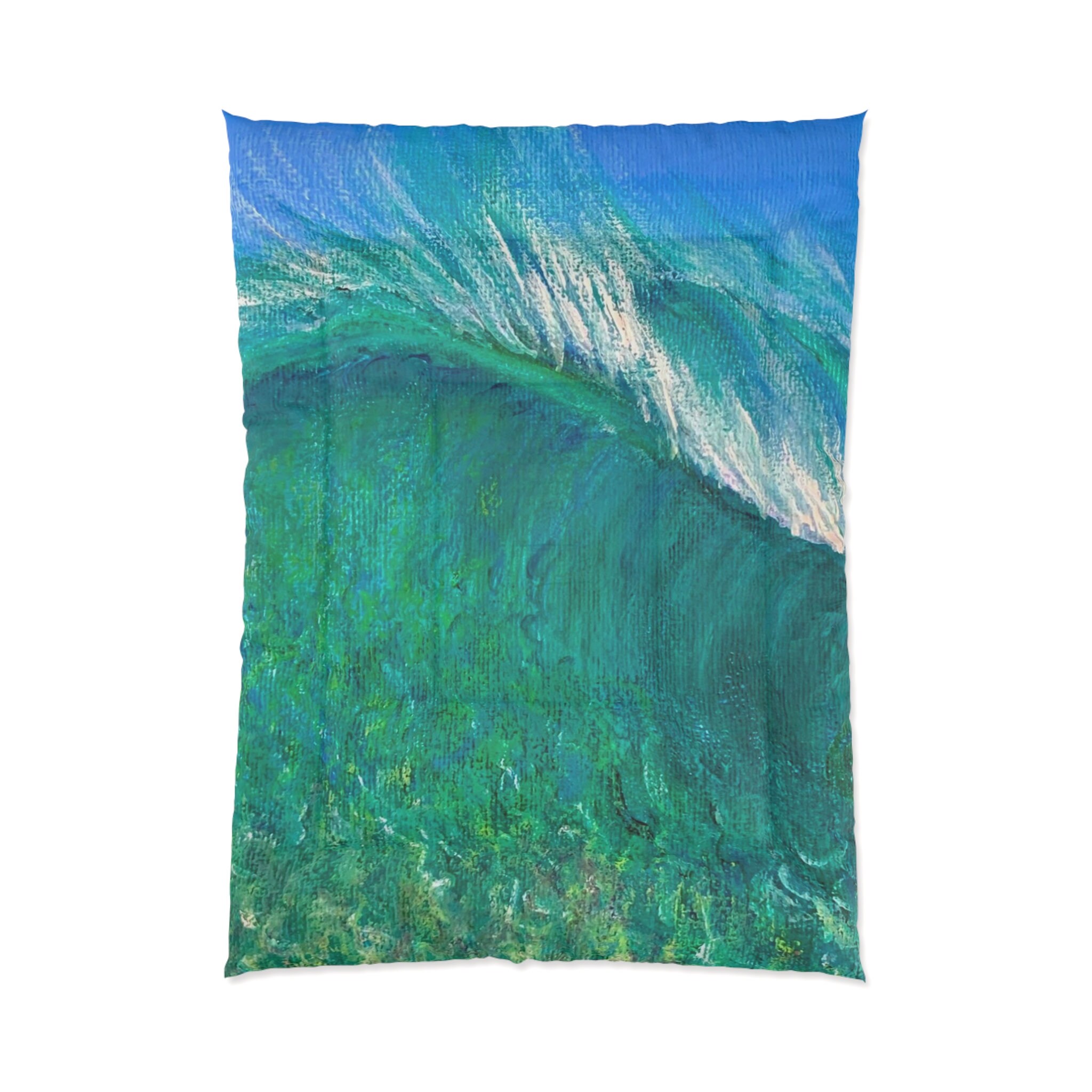 Comforter Aqua Wave Blue Sea Ocean Wave Coast Beach Bedding Comforter ...