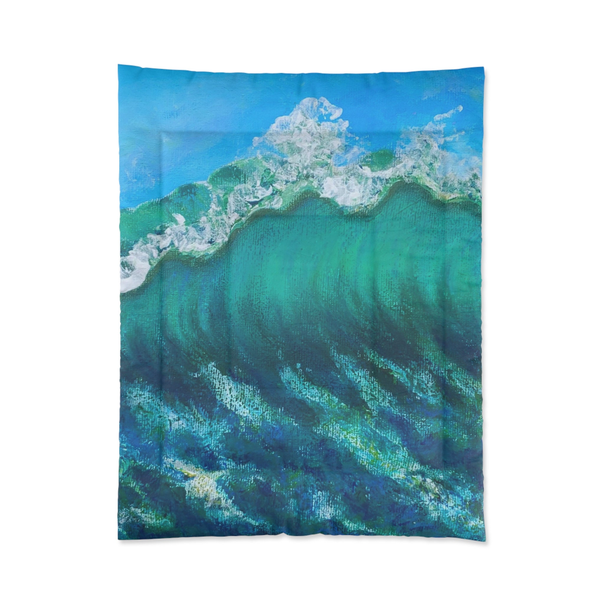Comforter Sea Blue Sea Ocean Wave Coast Beach Bedding Comforter - Etsy