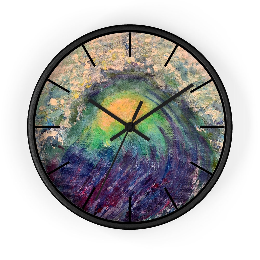 Eye of the Wave Sunset Sea Ocean Waves Waves Clock Pink Sky Fluffy ...