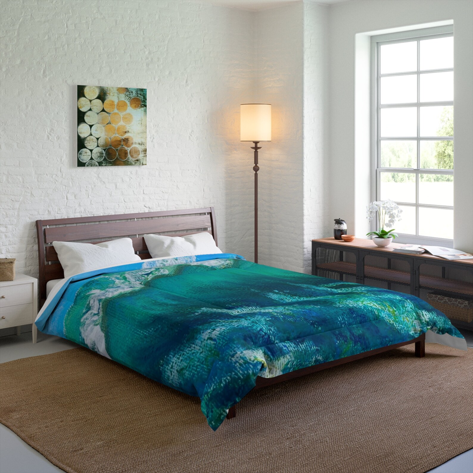 Comforter Sea Blue Sea Ocean Wave Coast Beach Bedding Comforter - Etsy