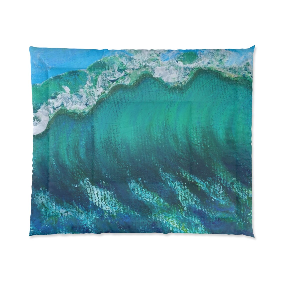 Comforter Sea Blue Sea Ocean Wave Coast Beach Bedding Comforter - Etsy