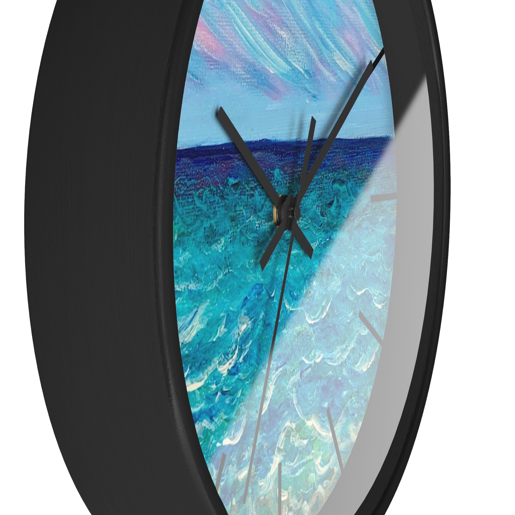 Pink Blue Clouds Clock Sky Fluffy Clouds Sea Ocean Coastal - Etsy