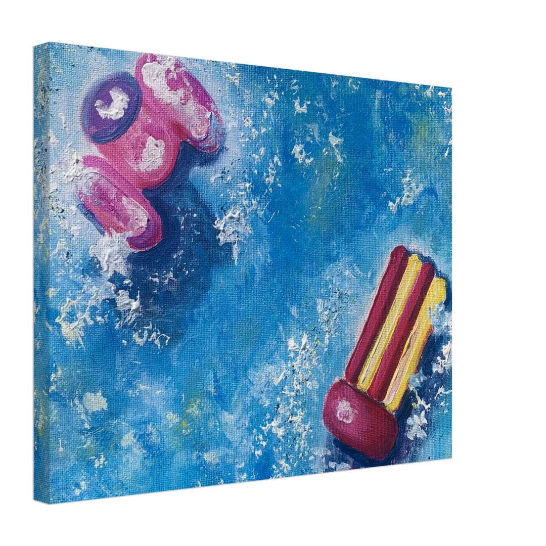 Cool Swimming Pool Rubber Floats Wave Ocean Blue Art Wave Painting ...