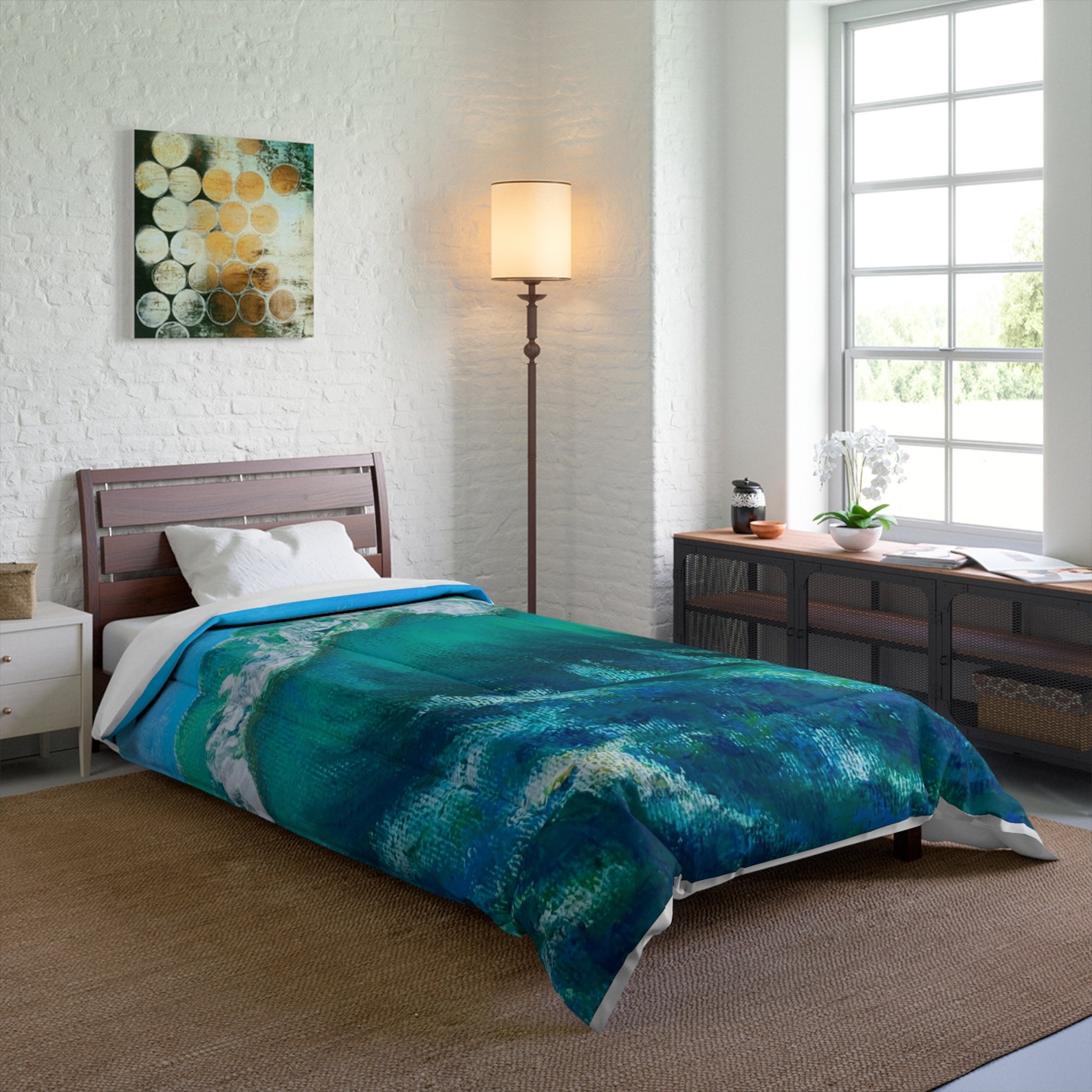 Comforter Sea Blue Sea Ocean Wave Coast Beach Bedding Comforter - Etsy