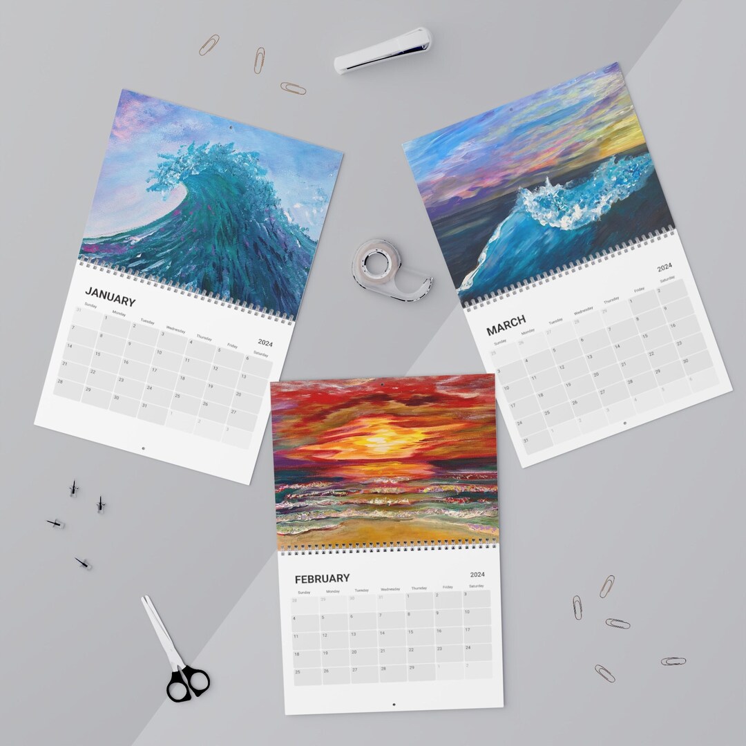 USA 2024 Slxoriginalart Seascape Sea Ocean Wave Calendar - Etsy