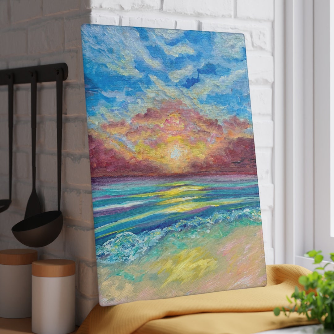 Sunset Glass Cutting Board / Chopping Board.. Slxoriginalart is Owned ...