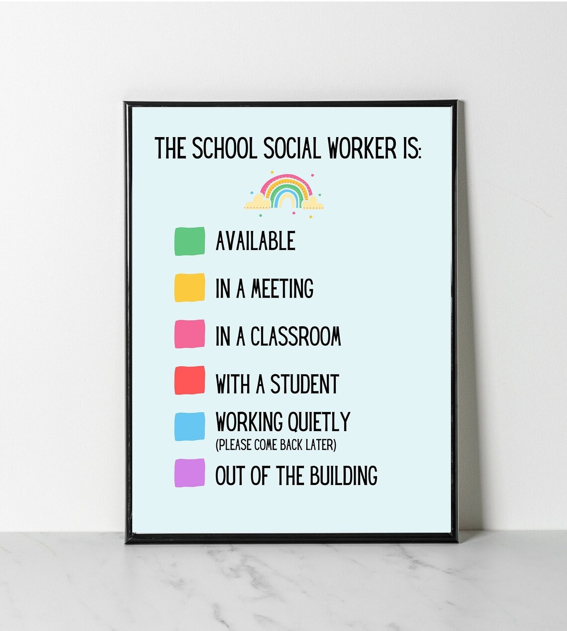 School Social Worker Door Sign Digital Print - Etsy
