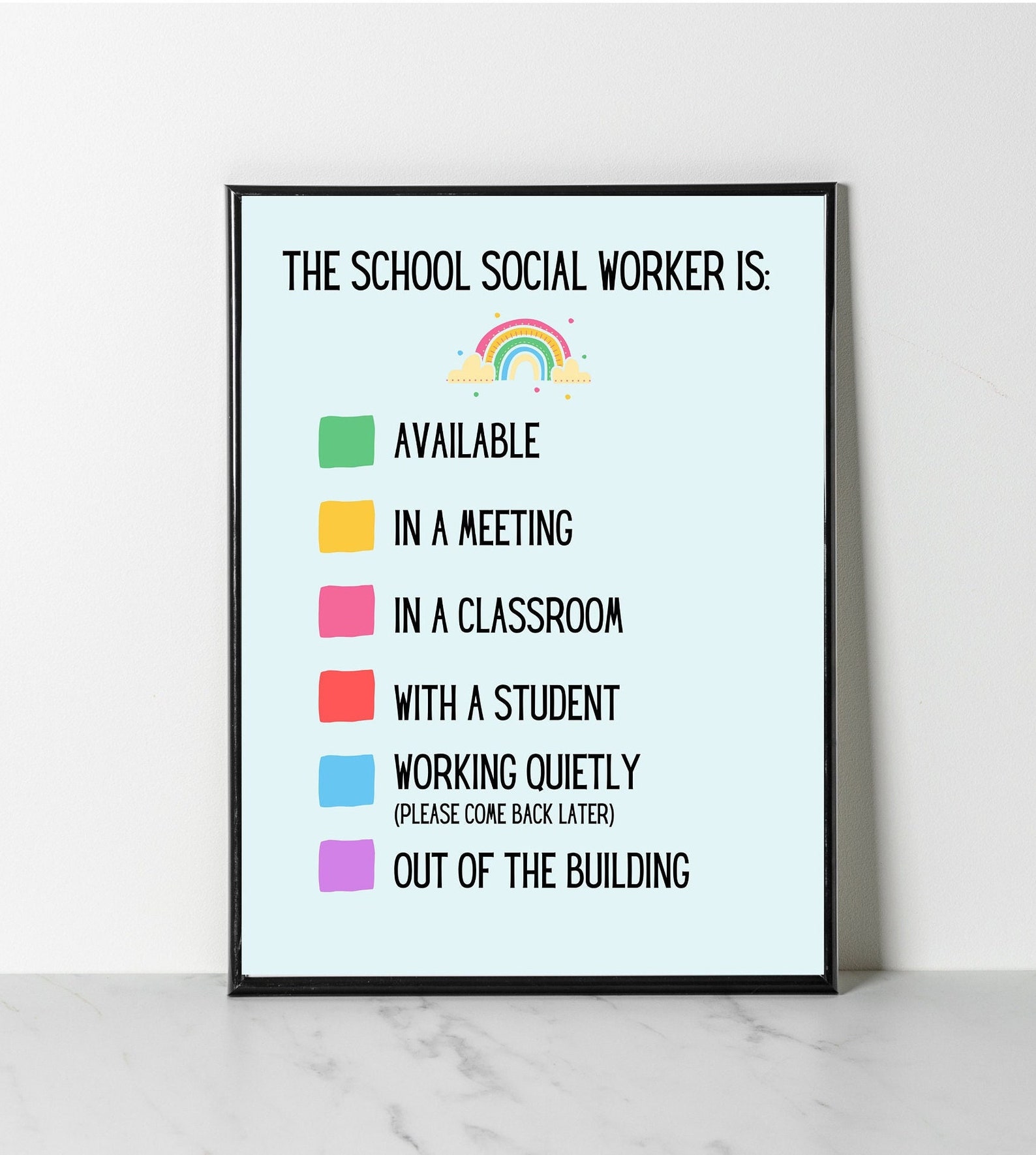 School Social Worker Door Sign Digital Print - Etsy