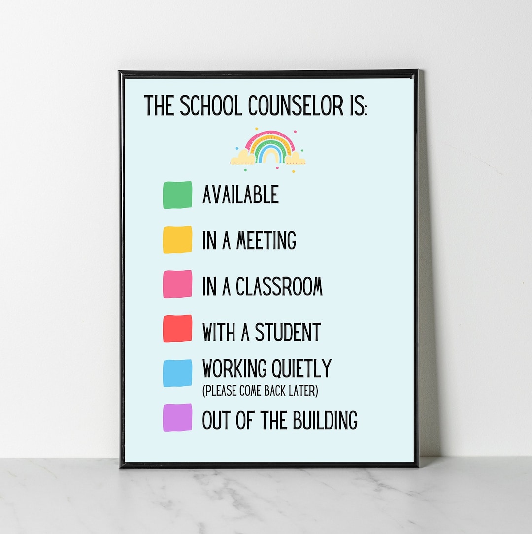 School Counselor Door Sign Digital Print - Etsy