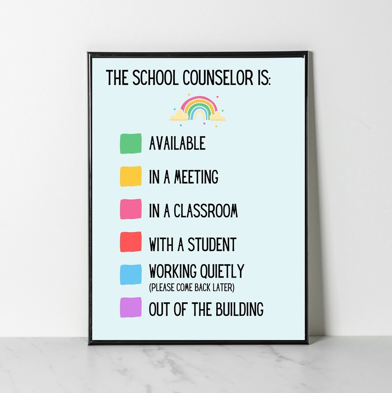 School Counselor Door Sign Digital Print - Etsy