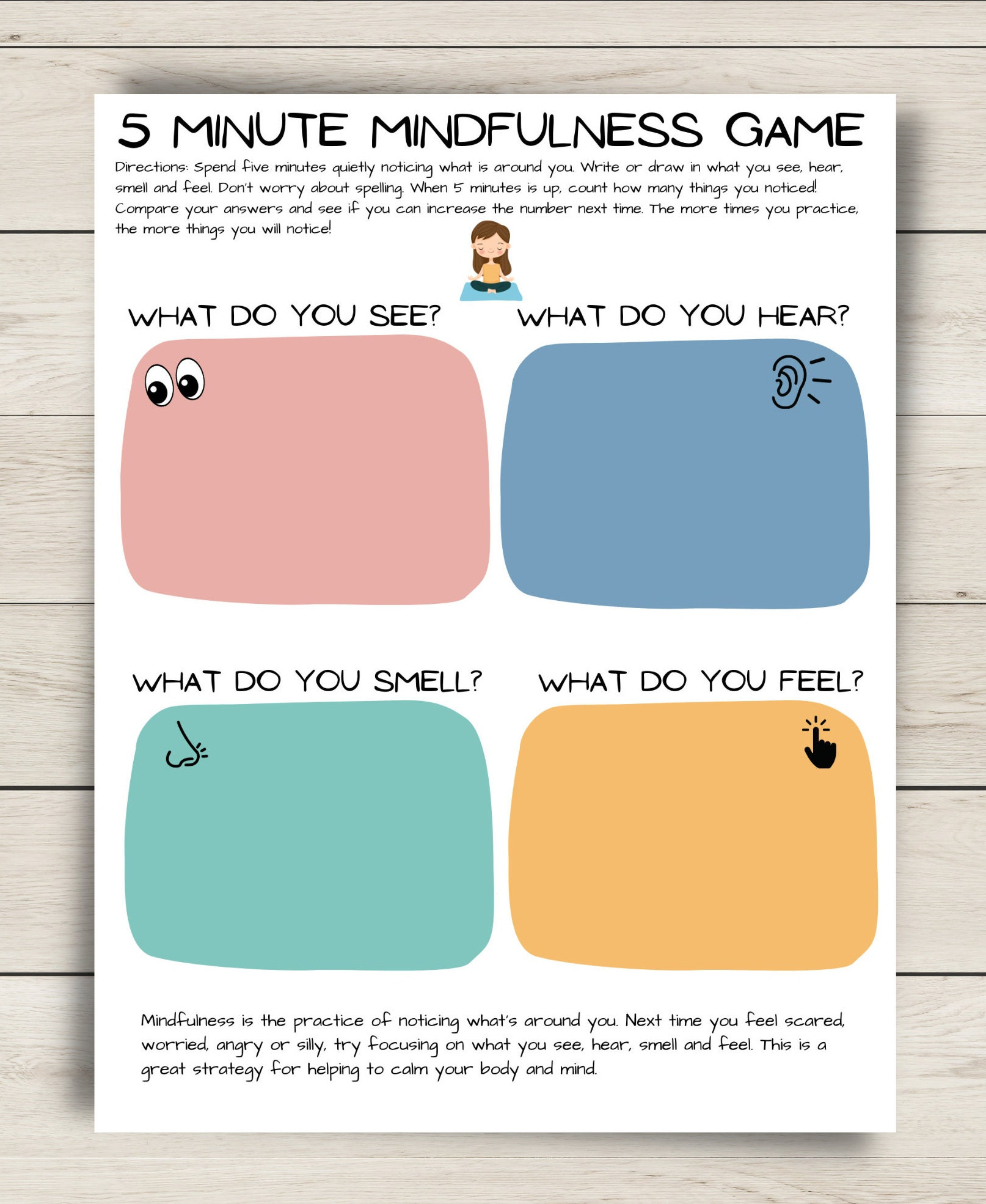 5 Minute Mindfulness Game - Etsy