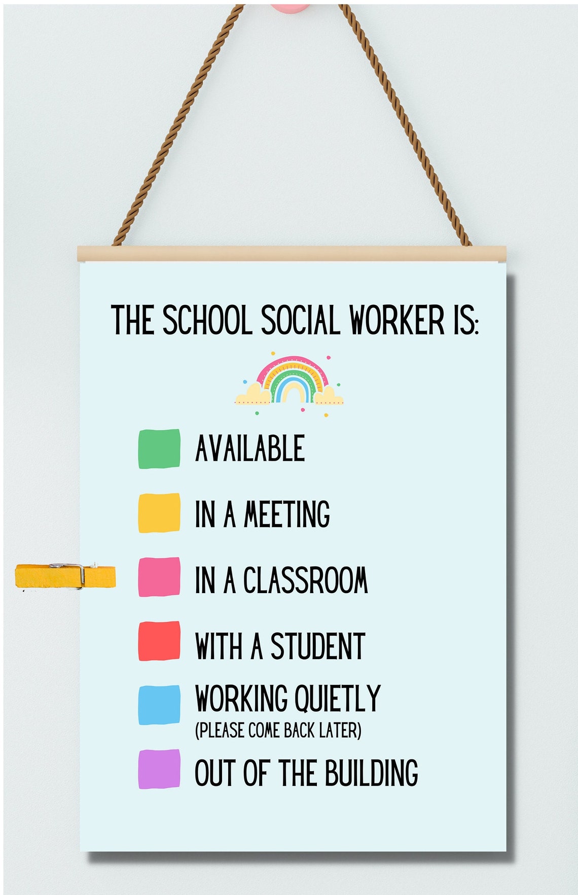 School Social Worker Door Sign Digital Print - Etsy