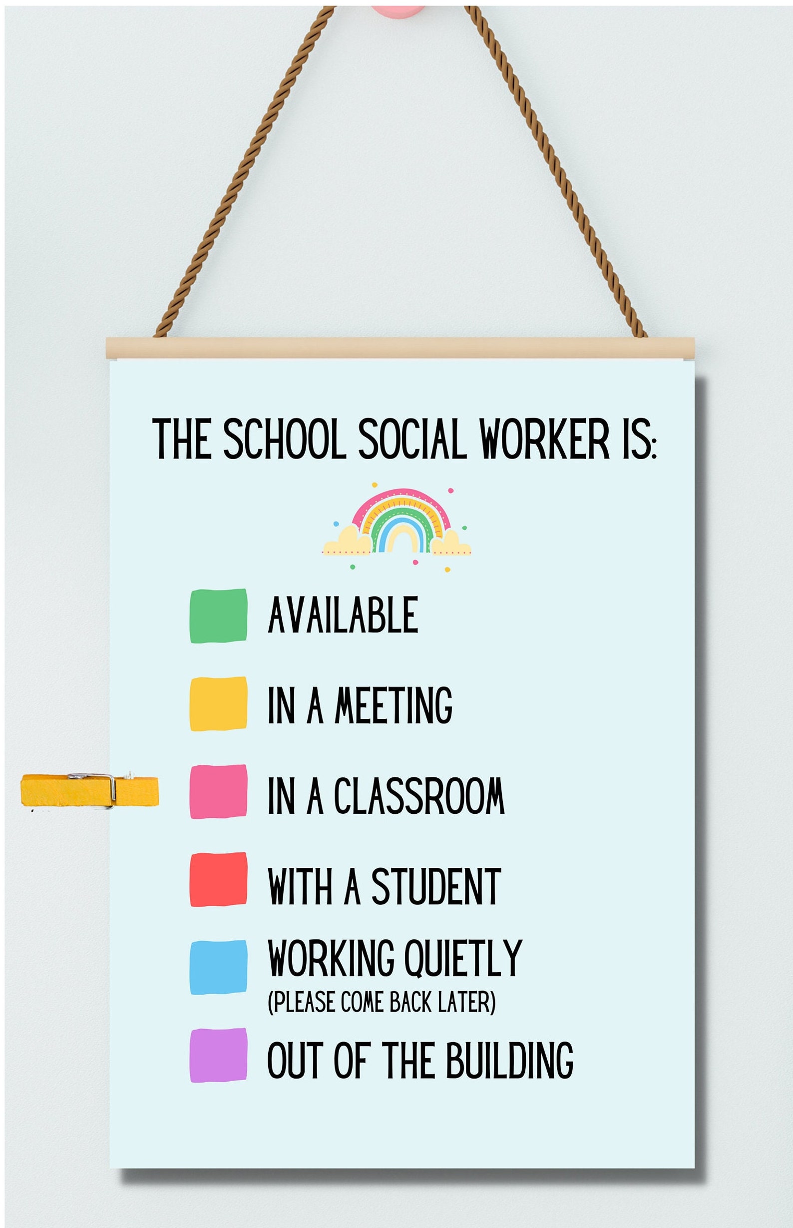School Social Worker Door Sign Digital Print - Etsy