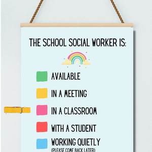 School Social Worker Door Sign Digital Print - Etsy