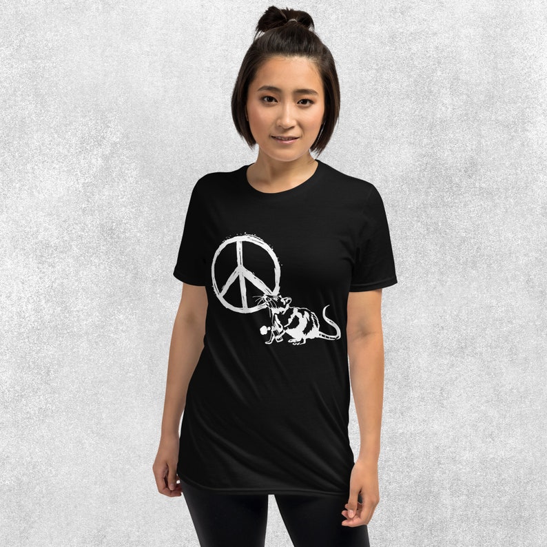 Peace Street Art Rat Graffiti Rat Peace Sign T-shirt - Etsy