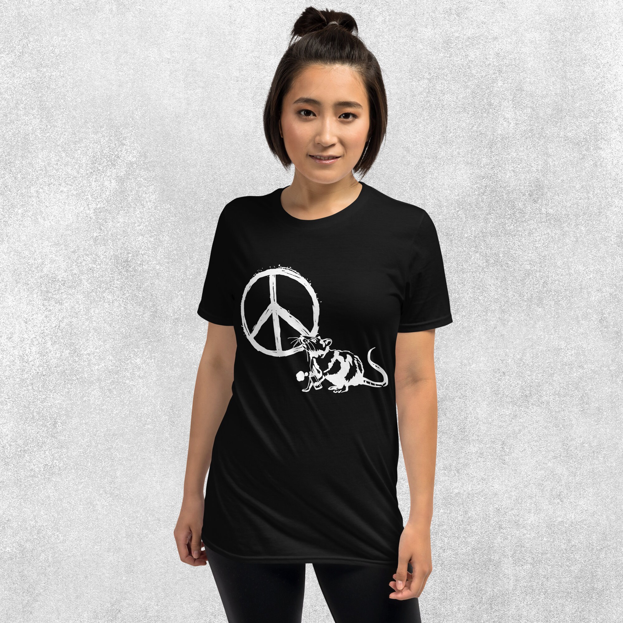 Peace Street Art Rat Graffiti Rat Peace Sign T-shirt - Etsy