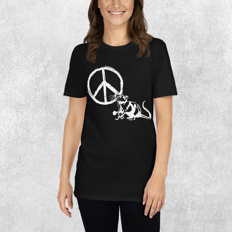 Peace Street Art Rat Graffiti Rat Peace Sign T-shirt - Etsy