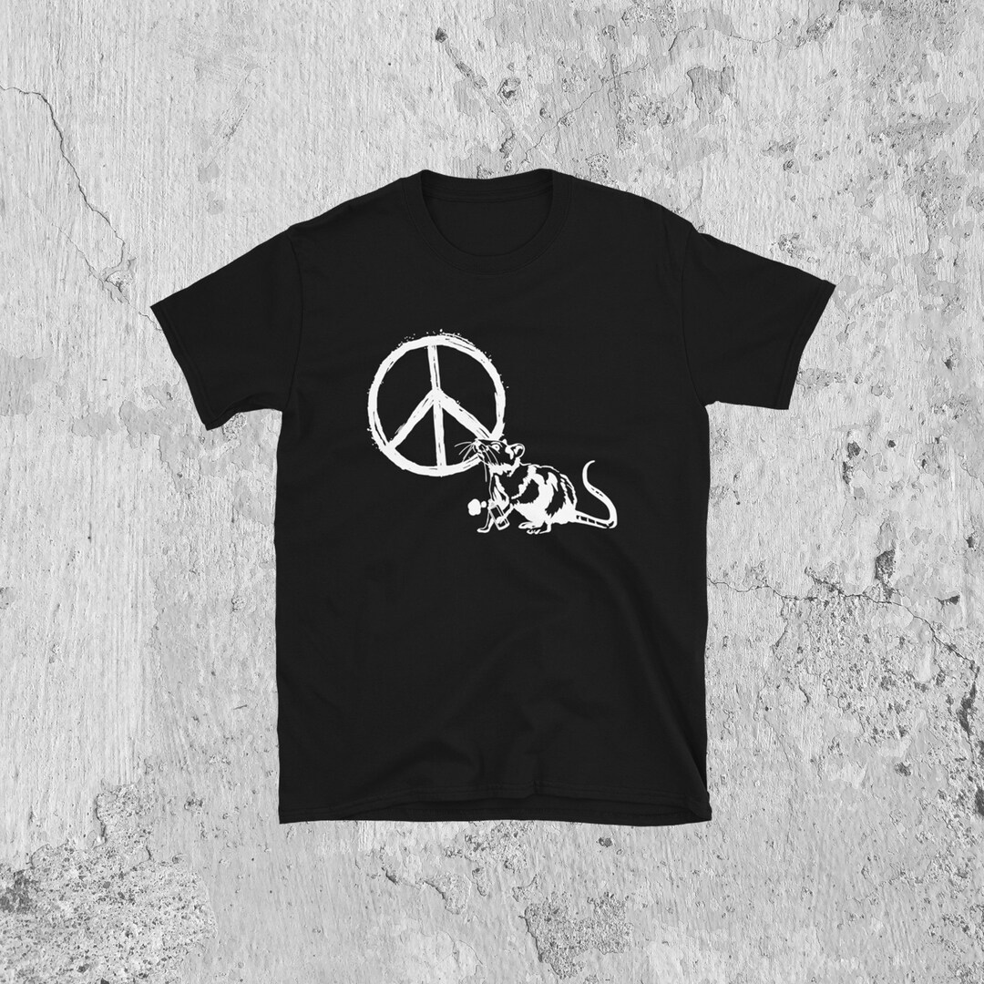 Peace Street Art Rat Graffiti Rat Peace Sign T-shirt - Etsy