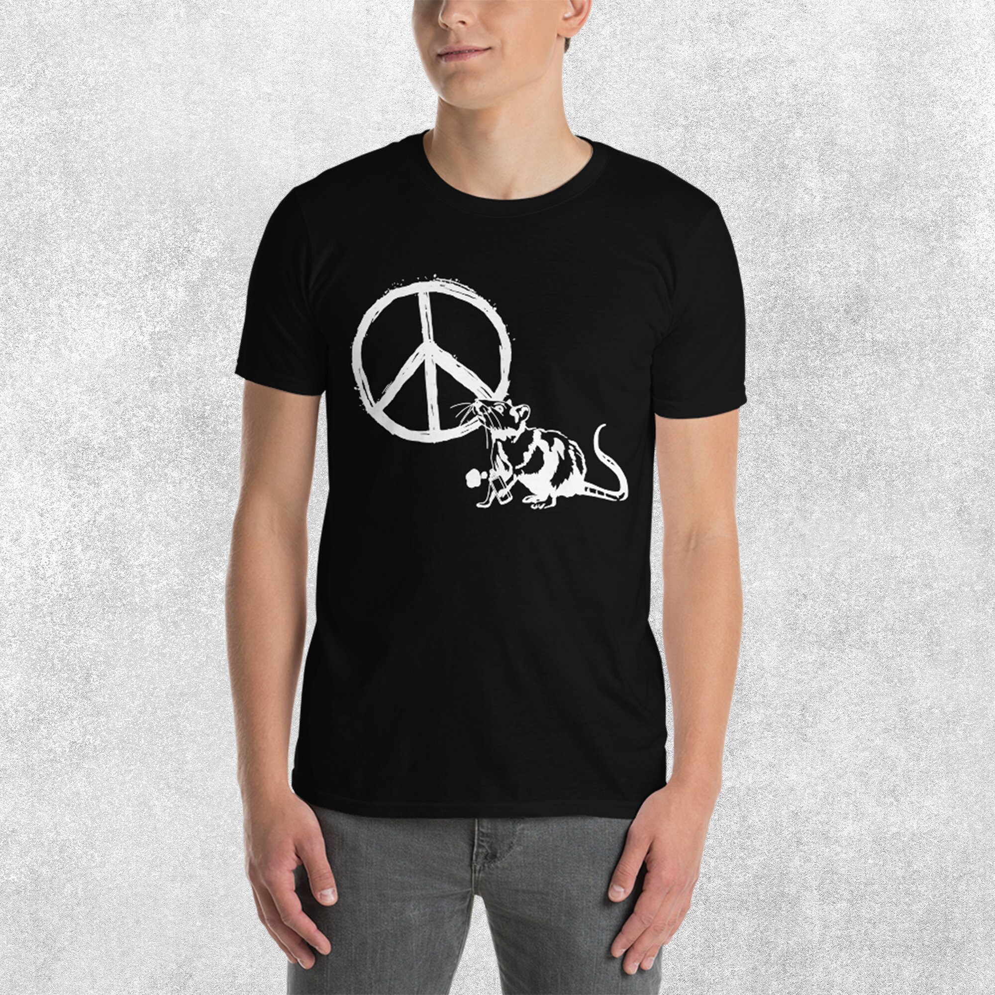 Peace Street Art Rat Graffiti Rat Peace Sign T-shirt - Etsy