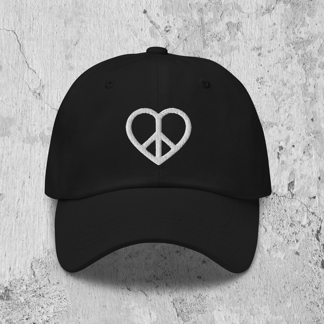 Peace Heart Love Peace Sign Unisex Cap - Etsy