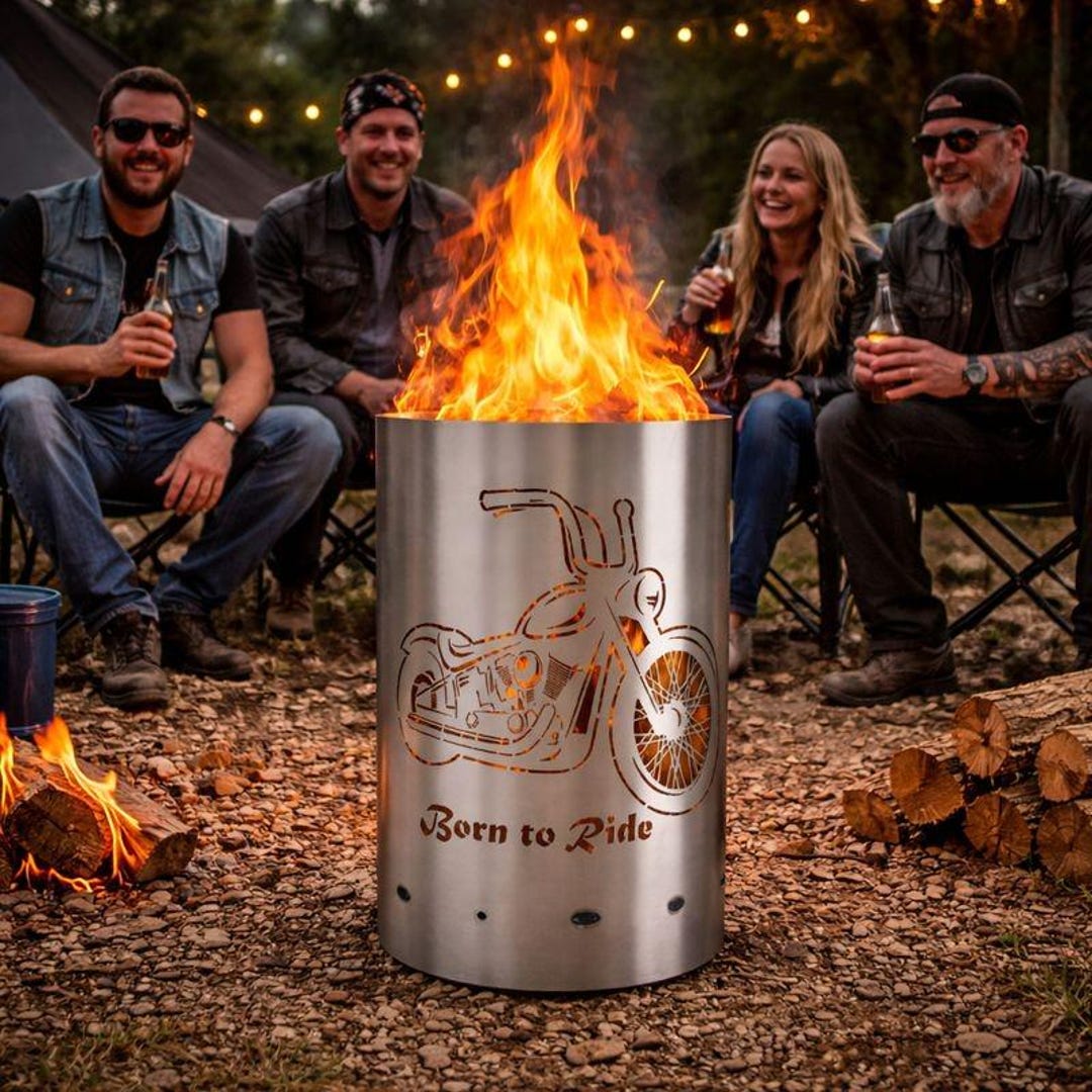 Tiko-design® Motif Fire Barrel, Round Fire Barrel, Decorative Fire ...