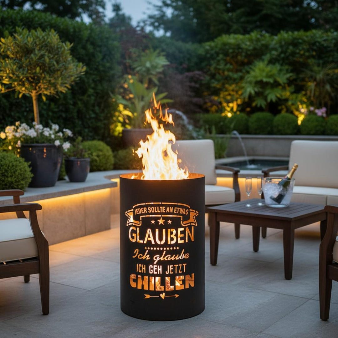 Motif Fire Barrel, Round Fire Barrel, Decorative Fire Barrel, Fire ...