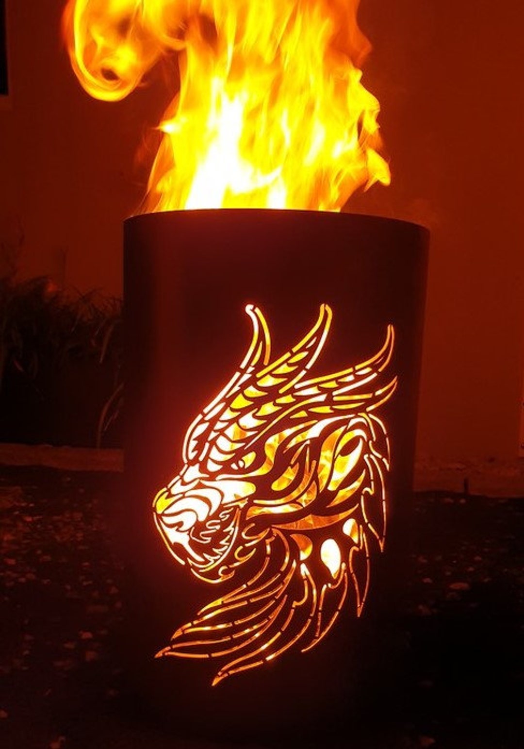 Motif Fire Barrel, Round Fire Barrel, Decorative Fire Barrel, Fire ...