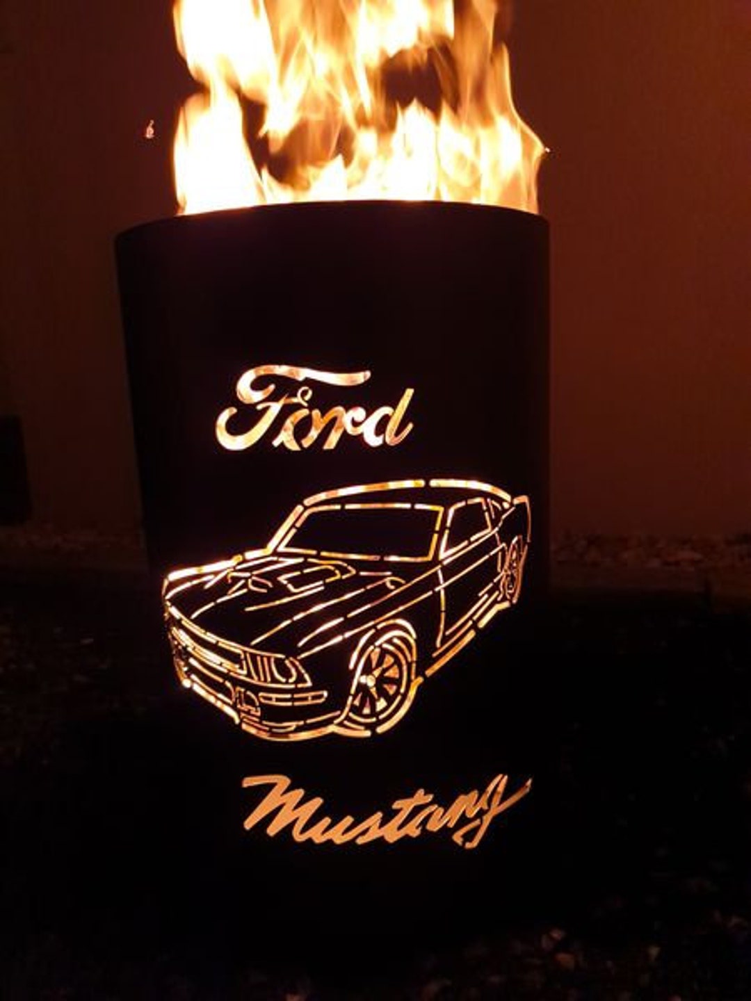 Cool Fire Barrel / Fire Basket With Motif ford Mustang - Etsy