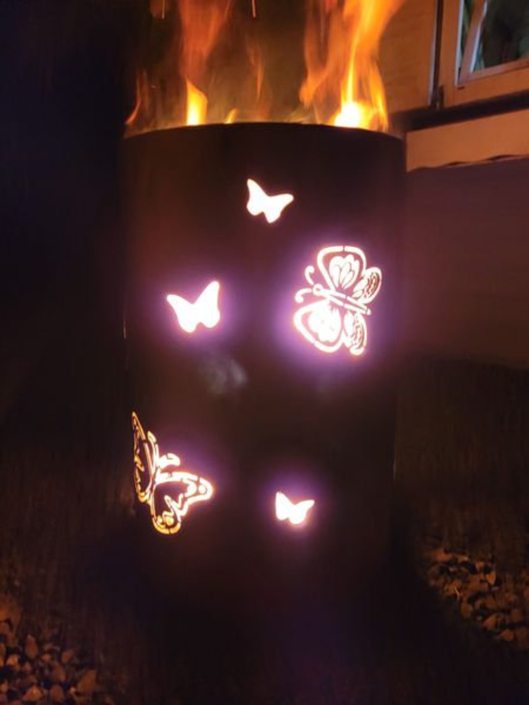 Motif Fire Barrel, Round Fire Barrel, Decorative Fire Barrel, Fire ...