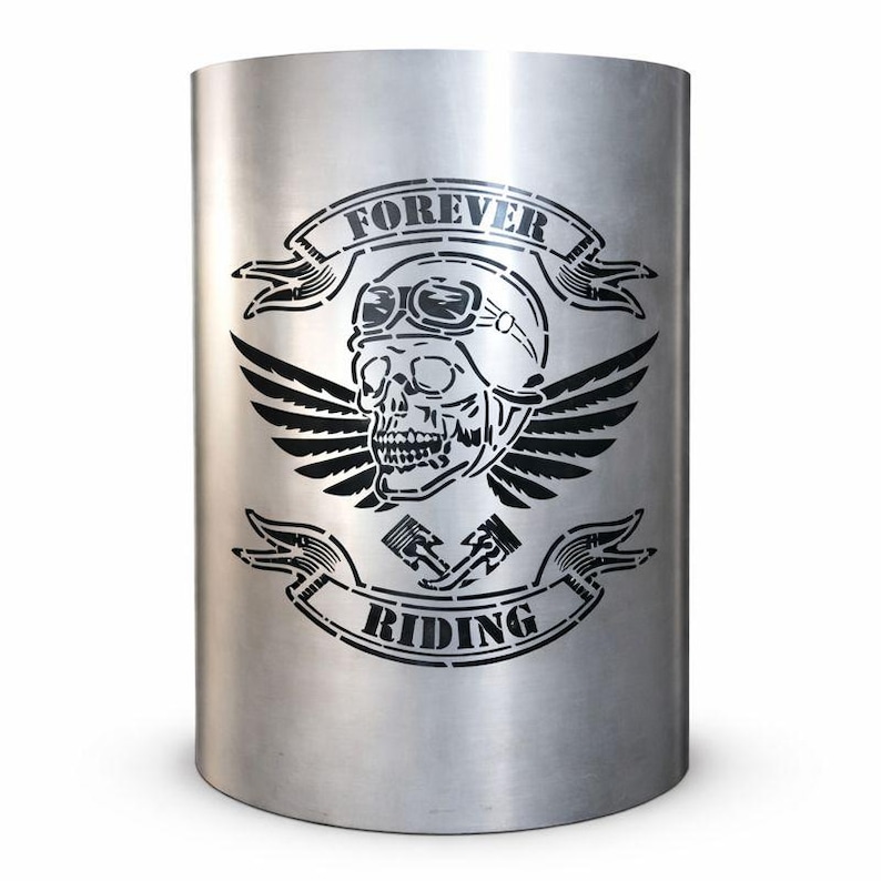 Skull Forever Riding Fire Barrel – Fire Pit for Garden & Patio – Garden ...