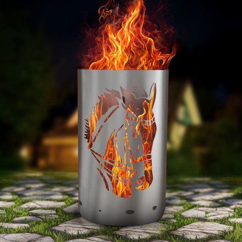 Horse Head Fire Barrel – Garden Fire Basket – Garden Fire Pit – Horse ...