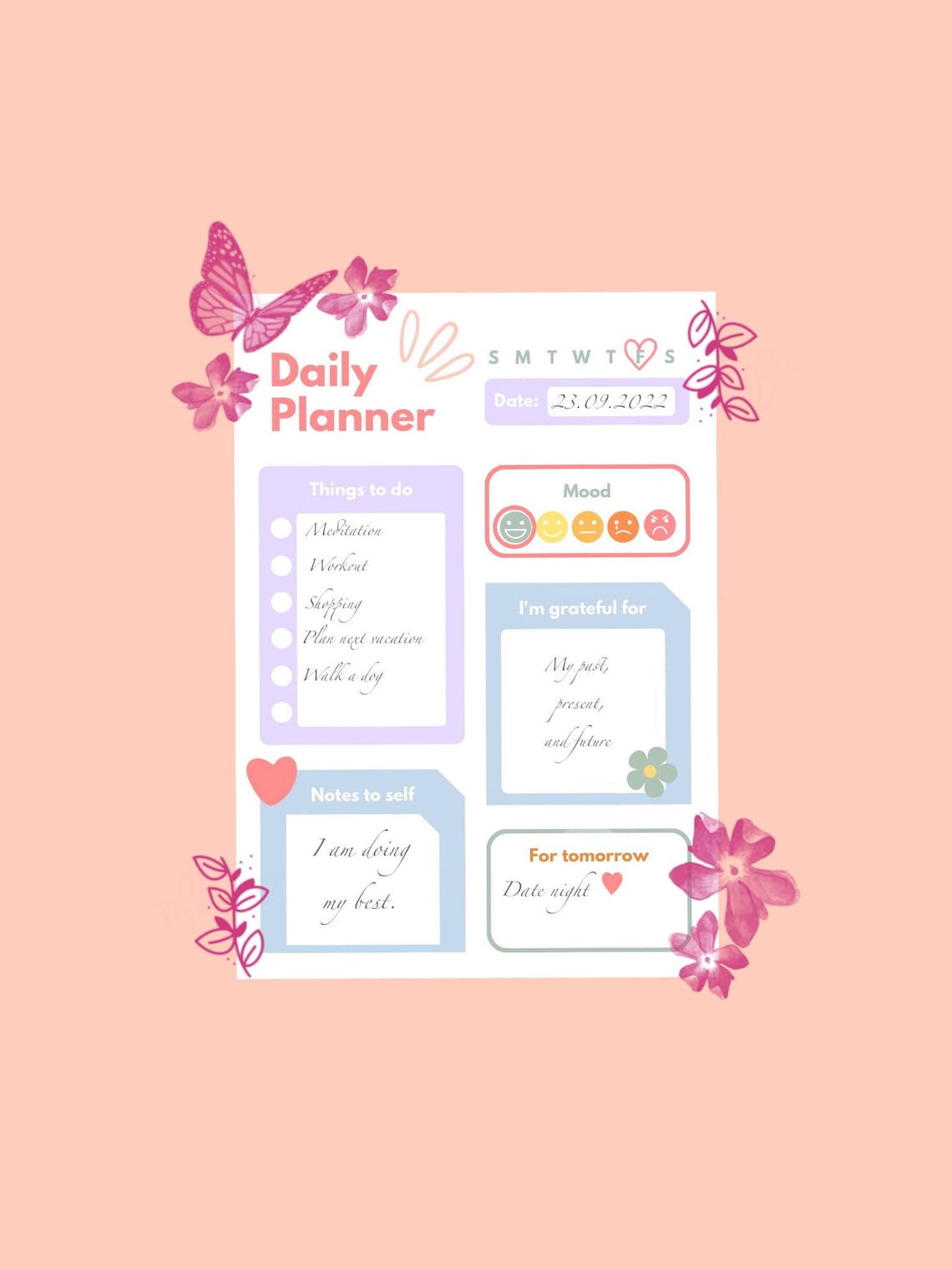 Daily Planner, Digital Planner, Printable Planner, 2022 Daily ...