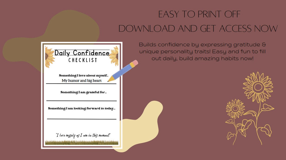 Confidence Checklist, Build Confidence, Confidence Template, Kids ...