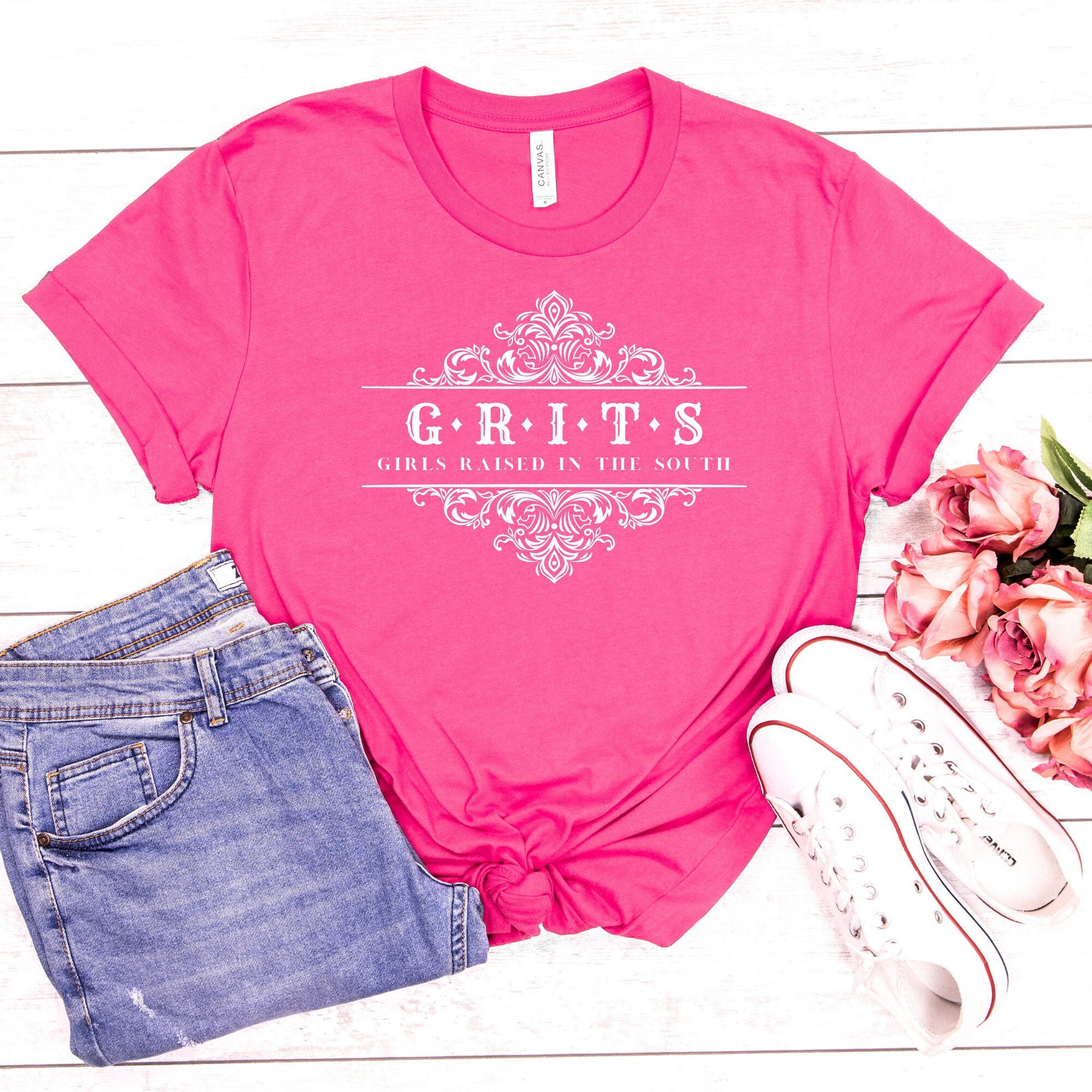 GRITS Girls Raised in the South T Shirt, Acronym Shirt, Fun Girly Shirt ...