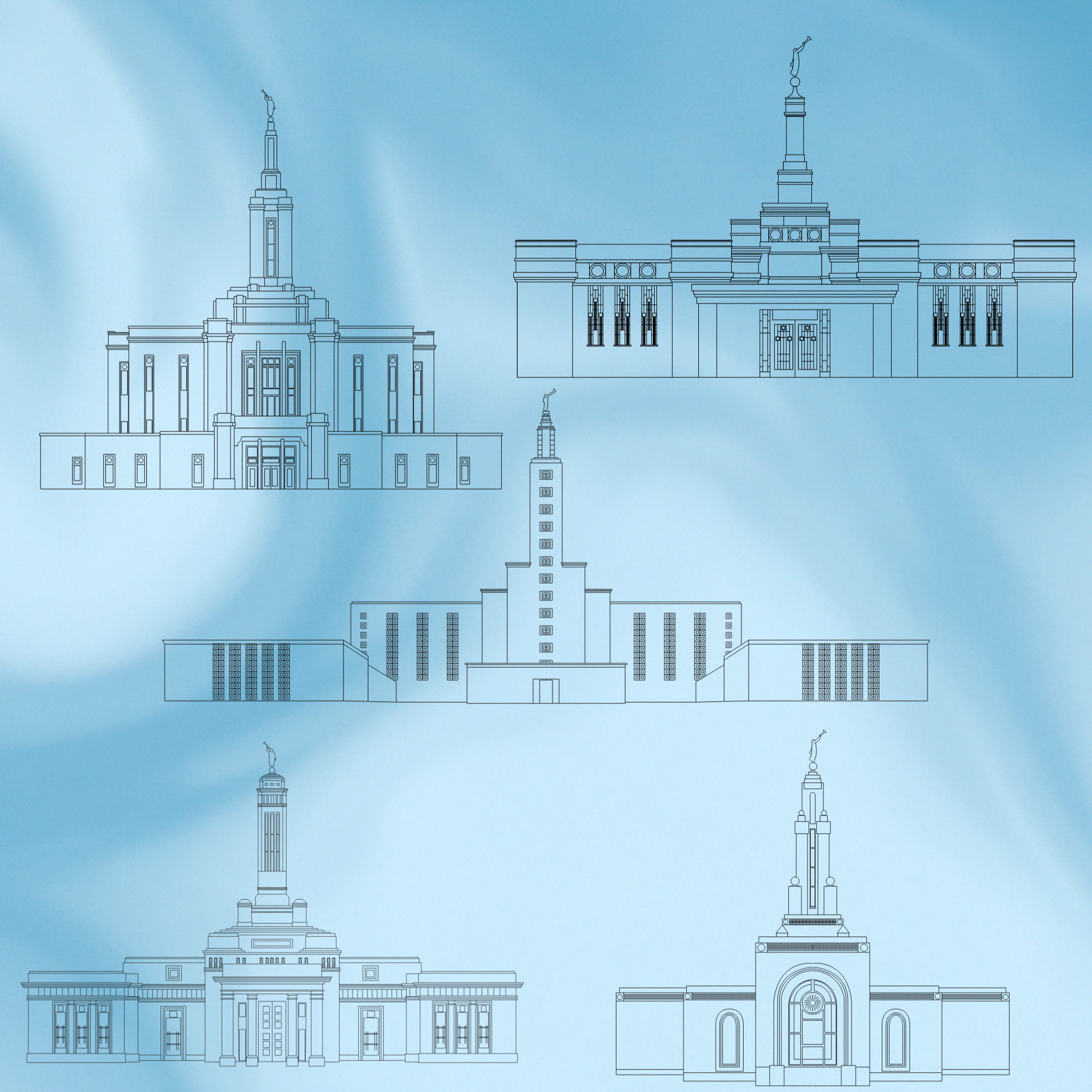 American LDS Temple Bundle 91 Total | LDS Temple Svg | LDS Temple Dxf ...