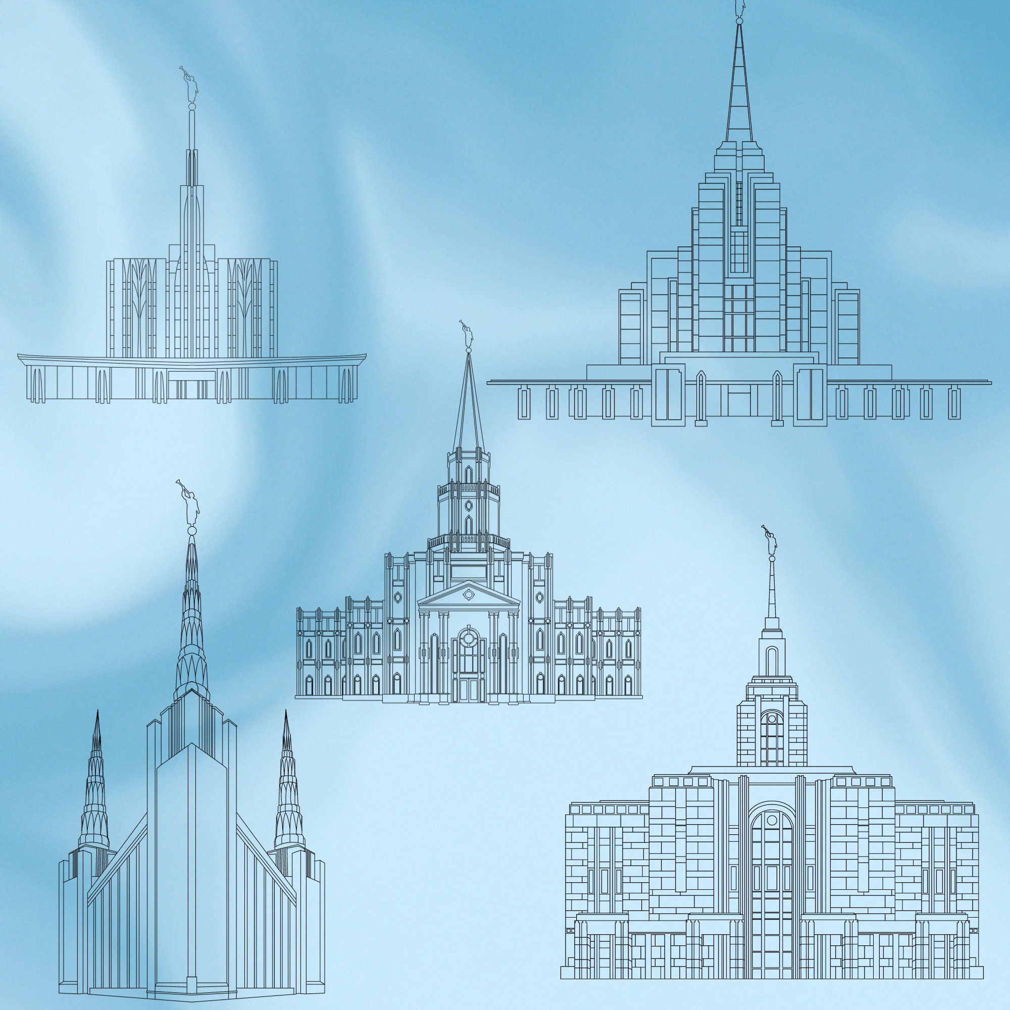 American LDS Temple Bundle 91 Total | LDS Temple Svg | LDS Temple Dxf ...