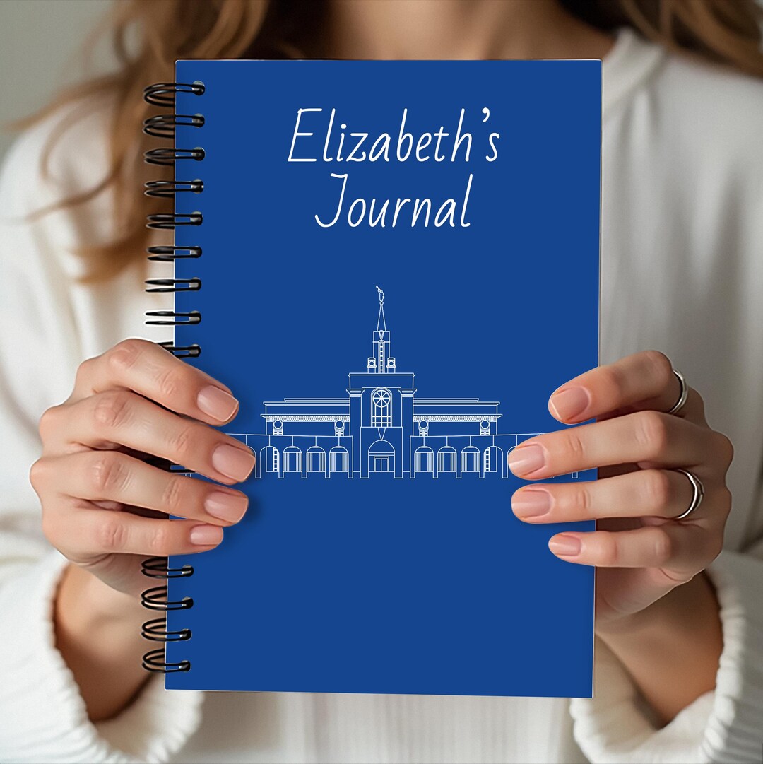 Personalized LDS Bountiful Temple Journal | Custom Name Spiral Notebook ...