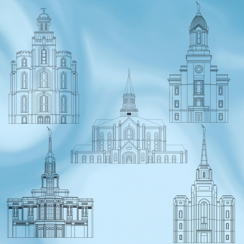 Utah LDS Temple Bundle 21 Total | LDS Temple Svg | LDS Temple Dxf | - Etsy