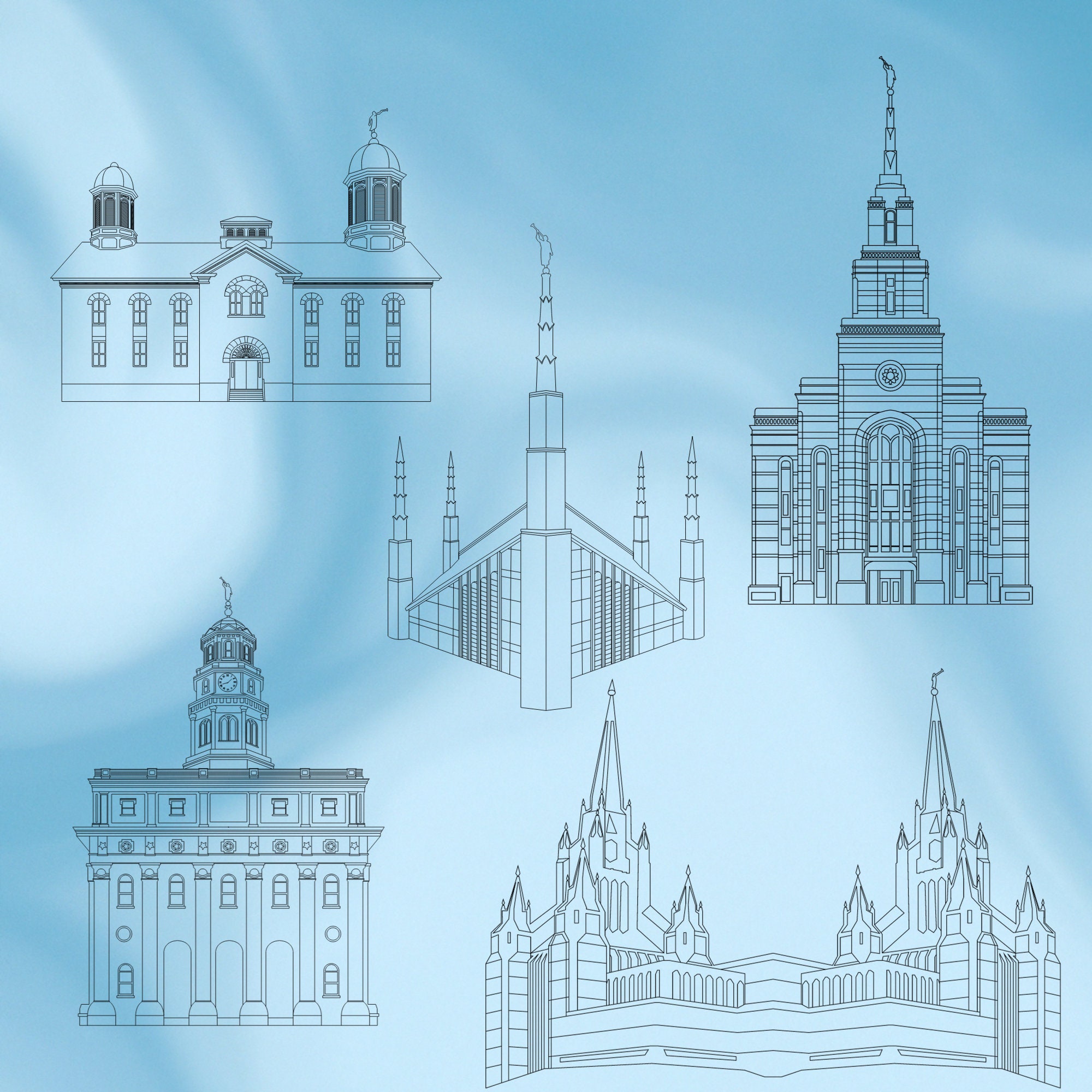 American LDS Temple Bundle 91 Total | LDS Temple Svg | LDS Temple Dxf ...