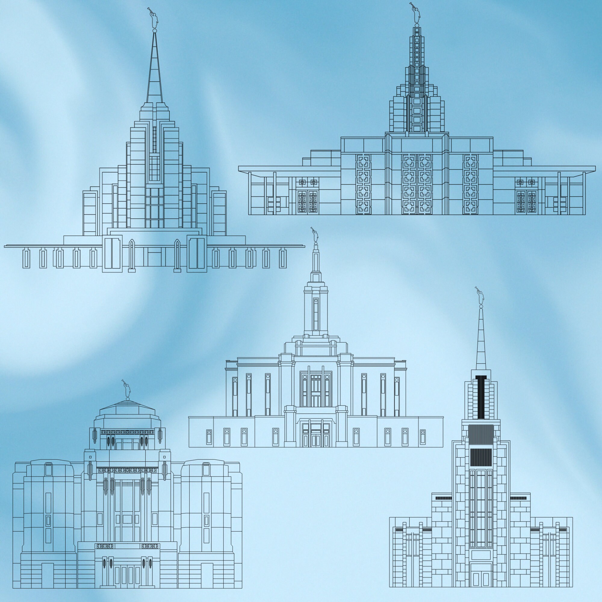 Idaho LDS Temple Bundle 6 Total | LDS Temple Svg | LDS Temple Dxf | - Etsy