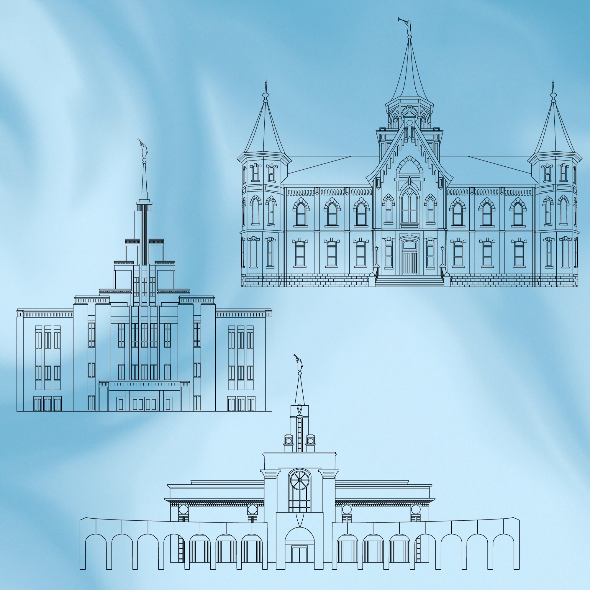 Utah LDS Temple Bundle 21 Total | LDS Temple Svg | LDS Temple Dxf | - Etsy