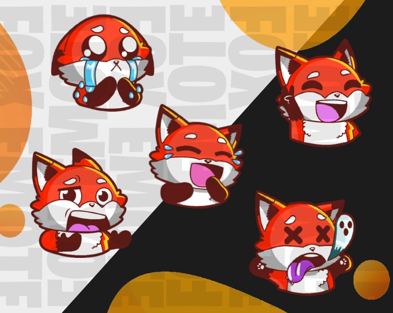 Cute Fox Emotes Pack for Twitch or Discord - Etsy