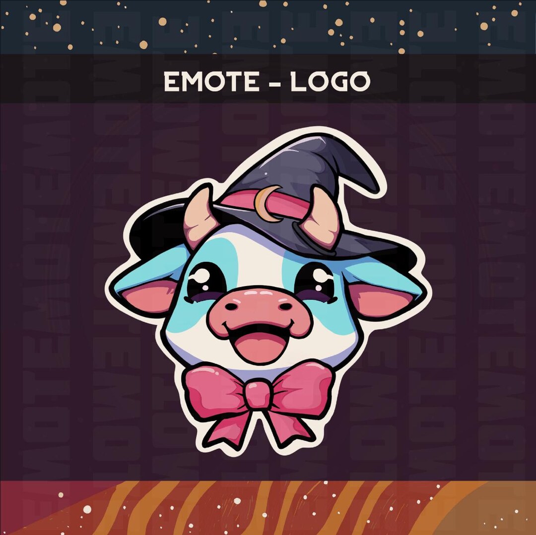 Cute Blue Cow (emote - Logo - Sticker) for Twitch or Discord - Etsy