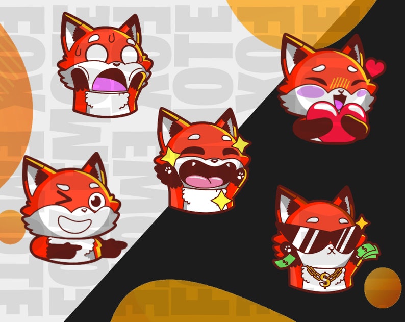 Cute Fox Emotes Pack for Twitch or Discord - Etsy