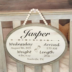 Custom Personalized Engraved Baby Birth Announcement Board With Newborn ...