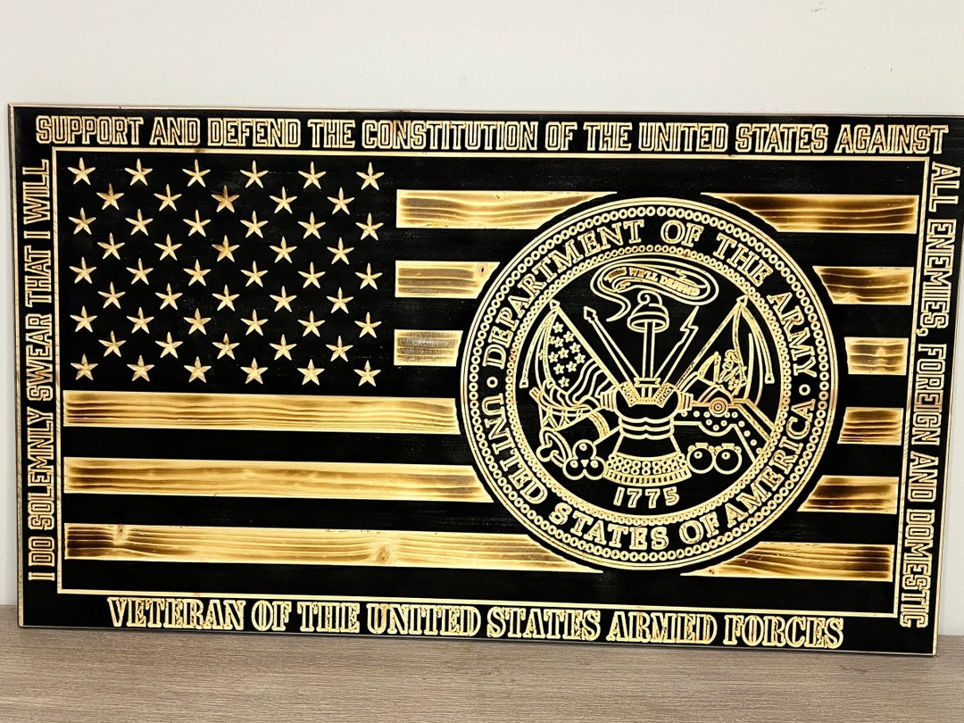 Veteran Army Wood Flag - Etsy